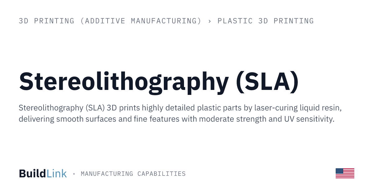 Stereolithography (SLA) - Manufacturing Capabilities - BuildLink