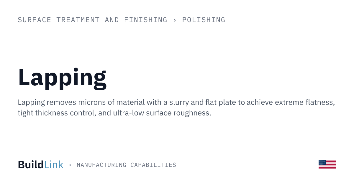Lapping - Manufacturing Capabilities - BuildLink